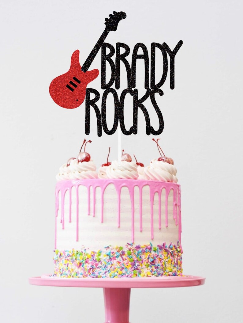 Rocker Birthday Cake Topper Personalized Guitar Cake Topper - Etsy