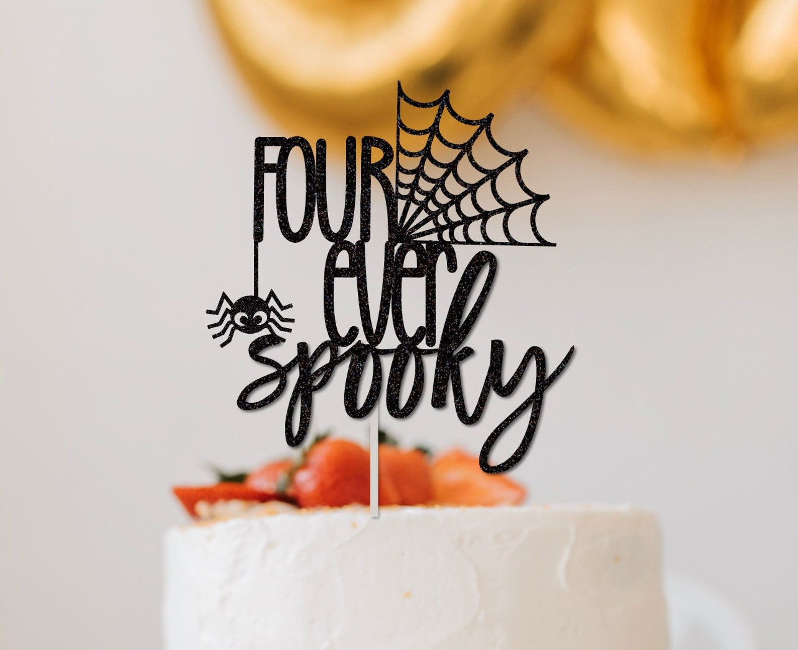 Four Ever Spooky Cake Topper Halloween Birthday Cake Topper - Etsy