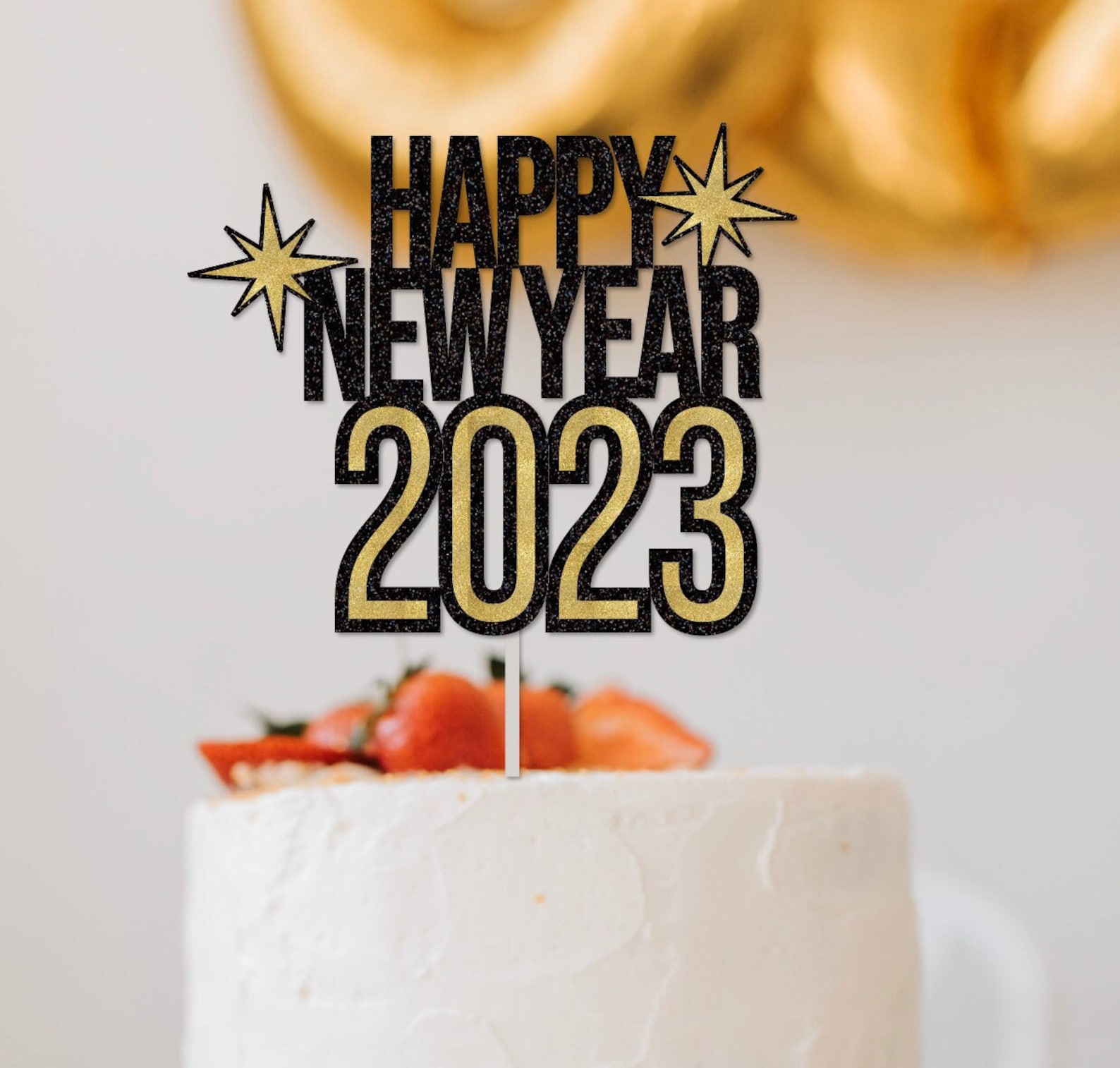 Happy New Year 2023 Cake Topper New Years Eve Cake Topper - Etsy