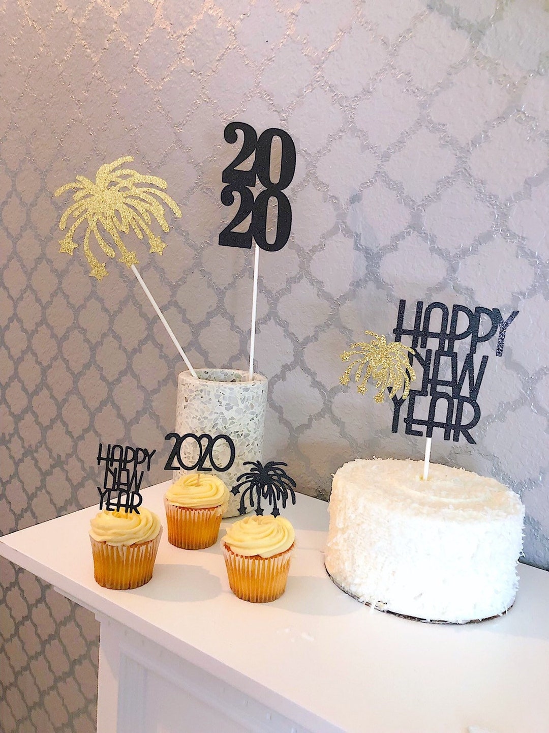 Happy New Year Cake Topper. New Years Eve Decorations. New - Etsy