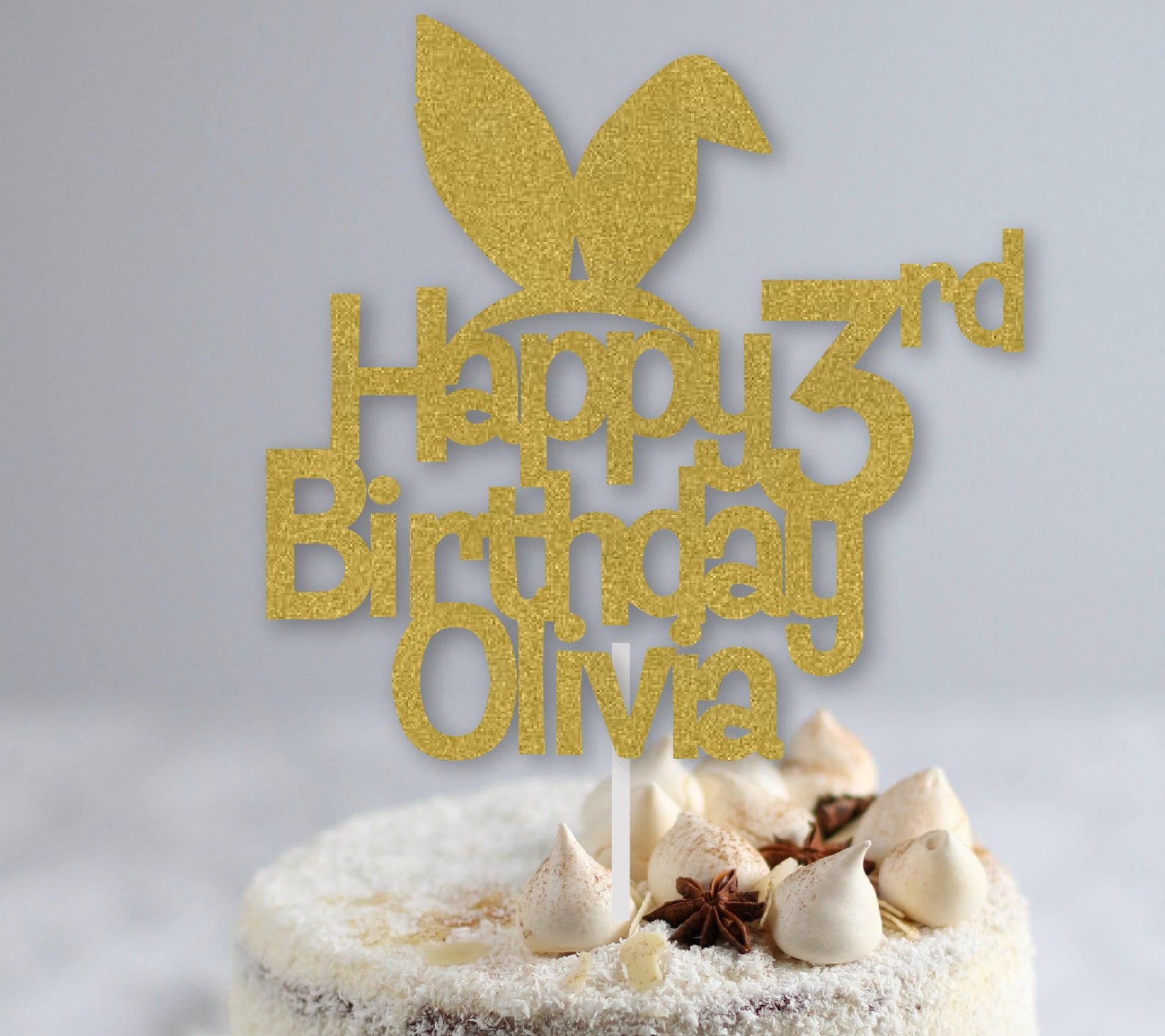 Bunny Birthday Cake Topper Bunny Cake Topper Personalized - Etsy