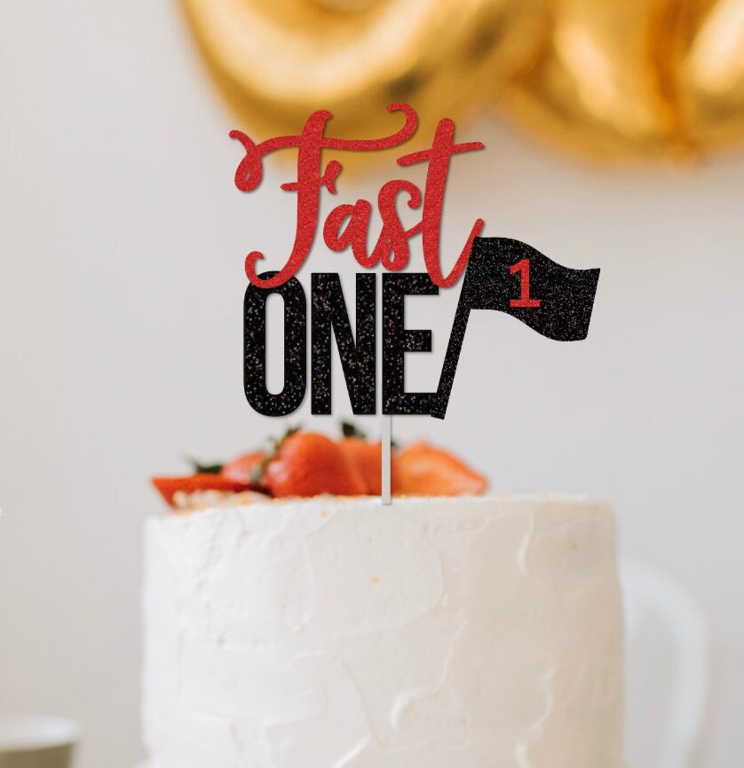 Fast One Cake Toppers Racer Birthday Race Car Birthday Race Car Cake ...