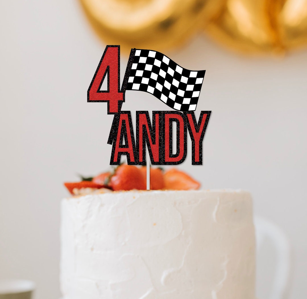 Racer Cake Toppers 2 Fast Racer Birthday Race Car Birthday Race Car ...