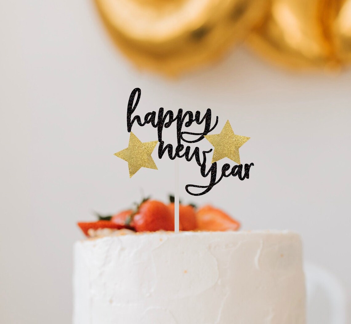 Happy New Year 2023 Cake Topper New Years Eve Cake Topper - Etsy
