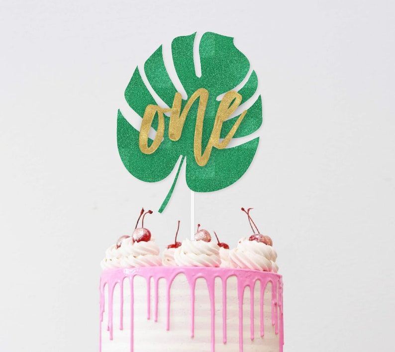 Palm Leaf Cake Topper Personalized Cake Topper Tropical - Etsy