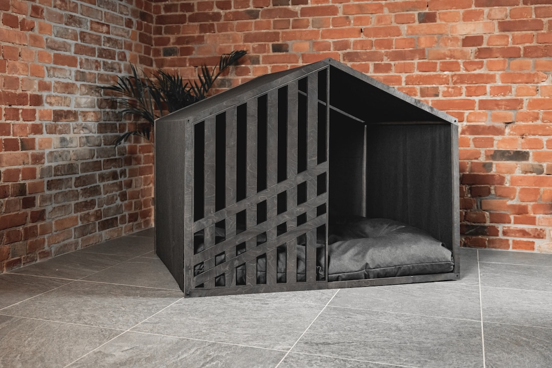 Dog House SEMI LINES, Pet Crate, Kennel, Furniture, Indoor, Barrel ...