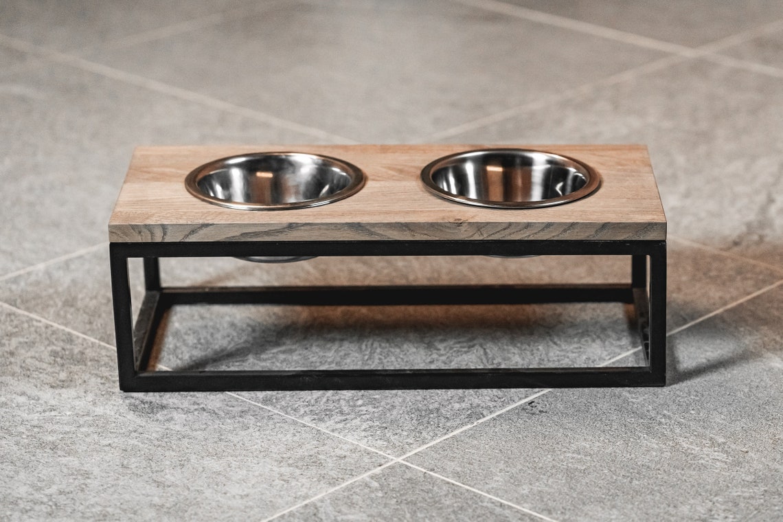MEDIUM Double Elevated Dog Food Stand DOGER Pet Feeder - Etsy