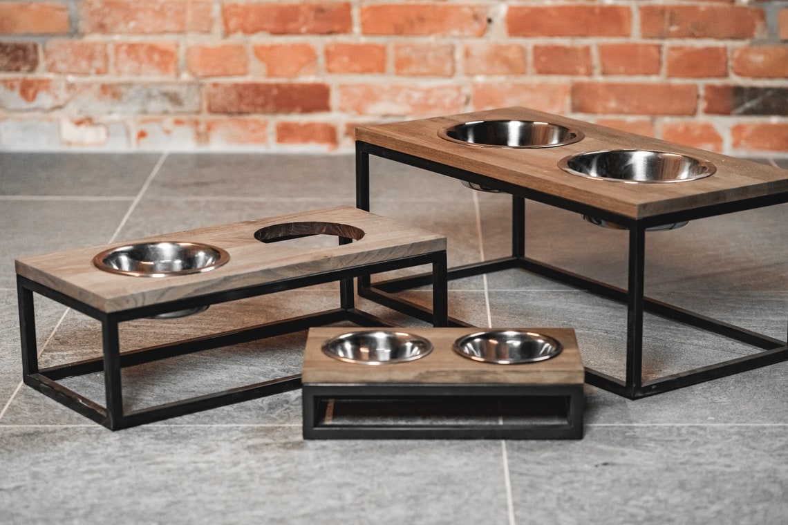 MEDIUM Double Elevated Dog Food Stand DOGER Pet Feeder - Etsy