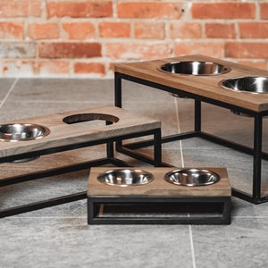 Large Double Elevated FOOD STAND for Dog and Cat – Oakwood PERSONALIZED ...