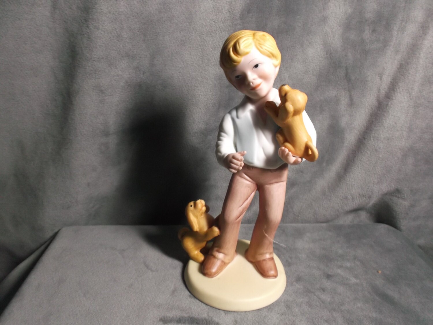 Vintage Avon best Friends Porcelain Figurine 1981 Boy With Puppies - Etsy