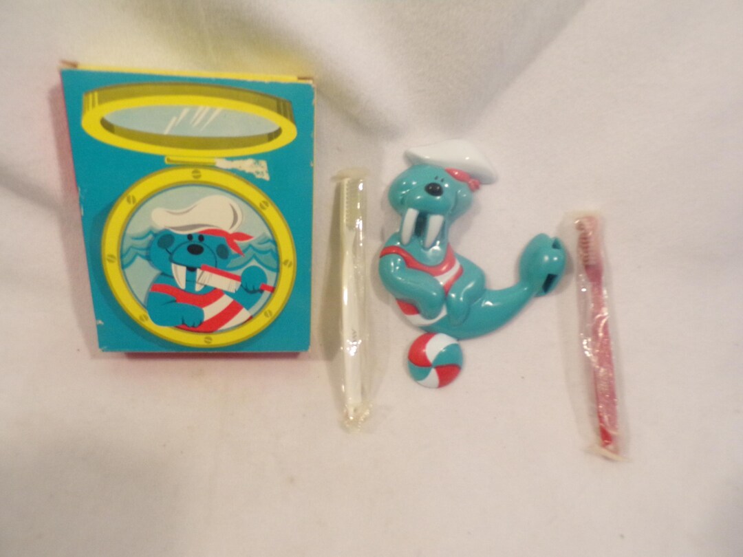 Vintage Avon Wally Walrus 2 Toothbrush's and Holder - Etsy
