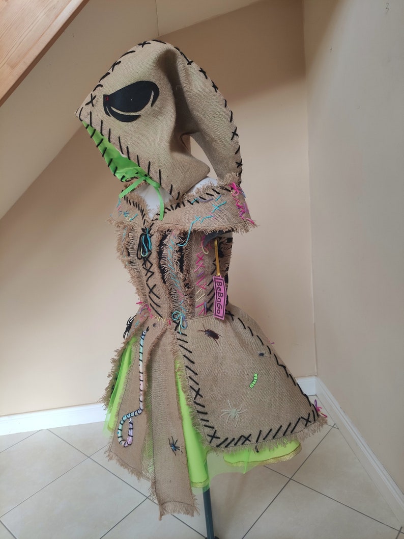 Burlap Halloween Monster Costume,bug Filled Burlap Sack Dress - Etsy