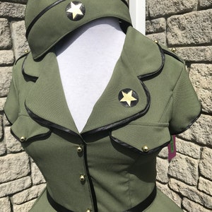 Rockabilly Military Lady Dress With Hat,militarily Side Cap - Etsy