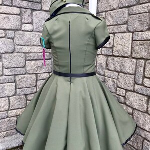 Rockabilly Military Lady Dress With Hat,militarily Side Cap - Etsy