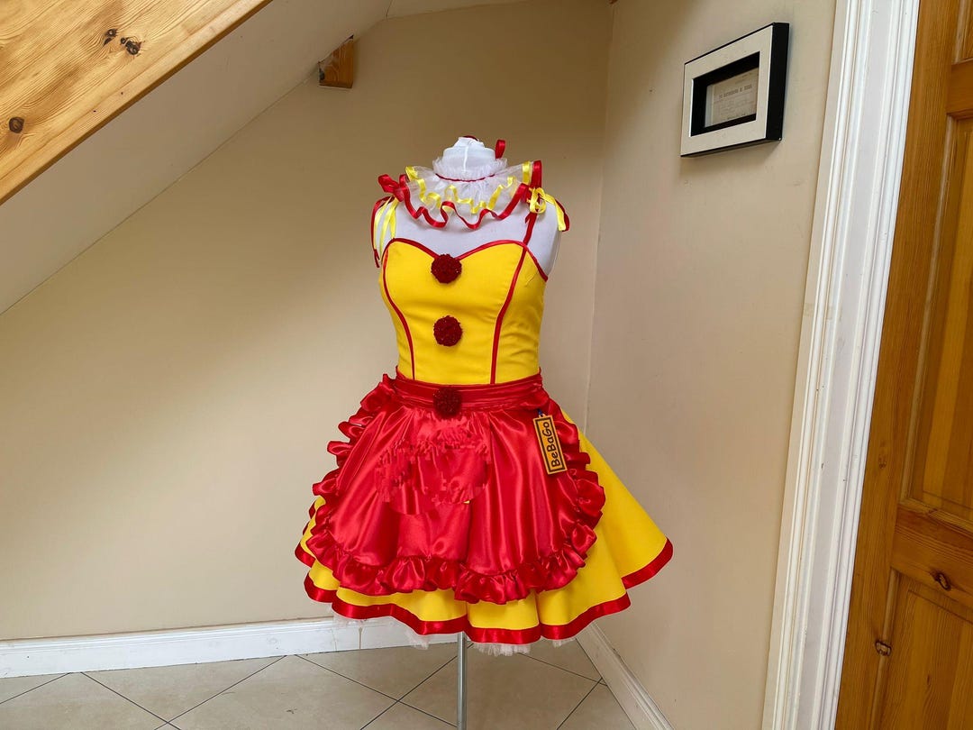 Clown Costume Yellow Clown Dress , Waitress Dress Diner Waitress ...