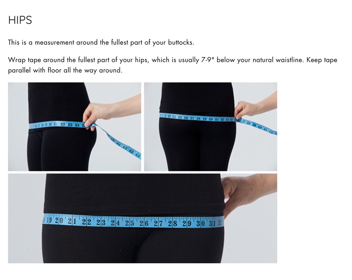 SIZE CHART and Measurement Instructions - Etsy