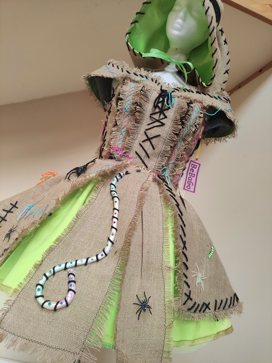 Burlap Halloween Monster Costumebug Filled Burlap Sack Dress - Etsy