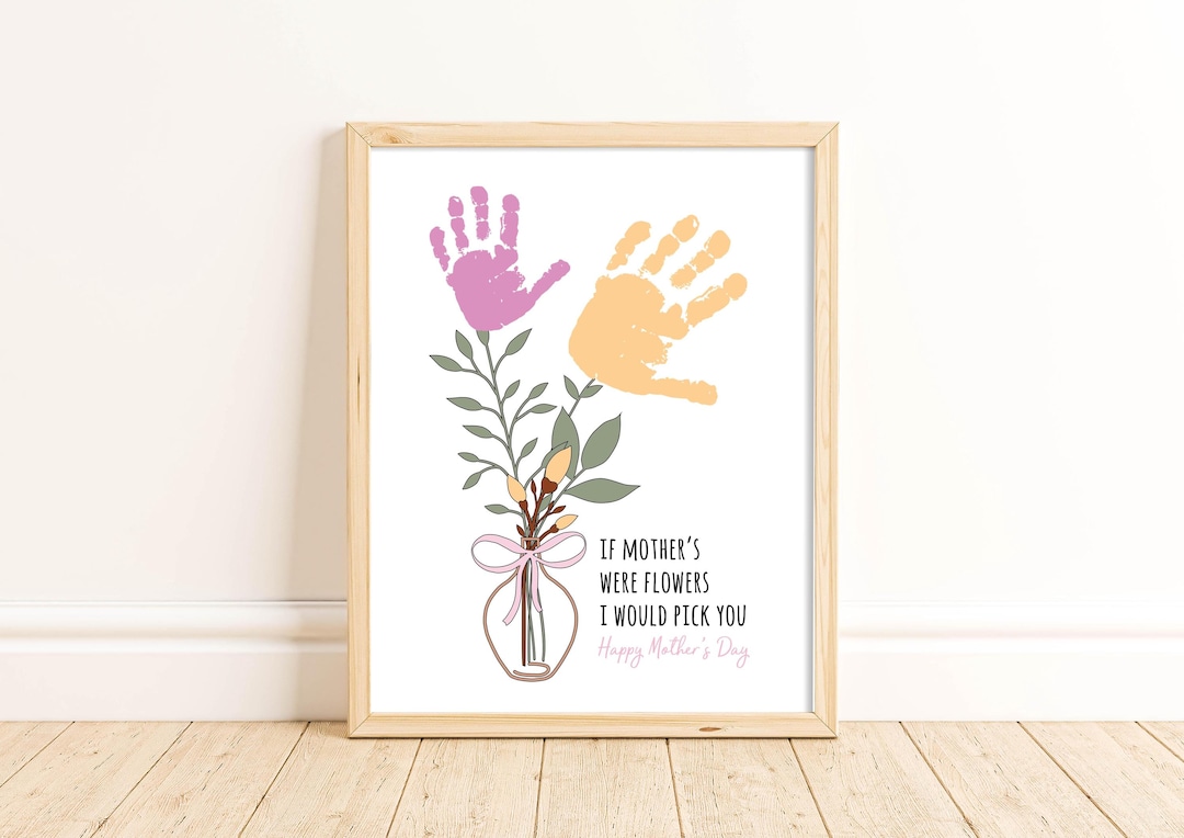 Mothers Day Flower Handprint - Printable Gift for Mum or Grandparents ...