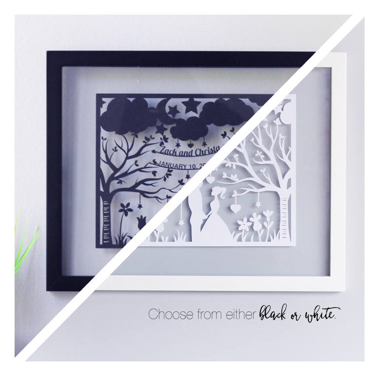 Custom Wedding Frame - Personalized Wedding Frame - Paper Cut Portrait ...
