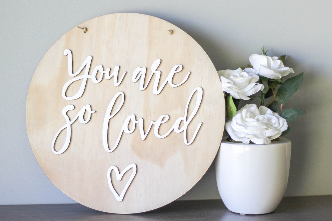 You Are so Loved Plaque Nursery Wall Art Rustic Wood Sign | Etsy
