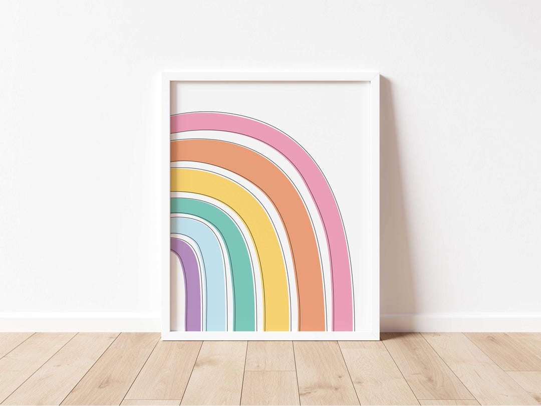 Pastel Rainbow Printable Art - Rainbow Playroom - Kids Playroom Decor ...