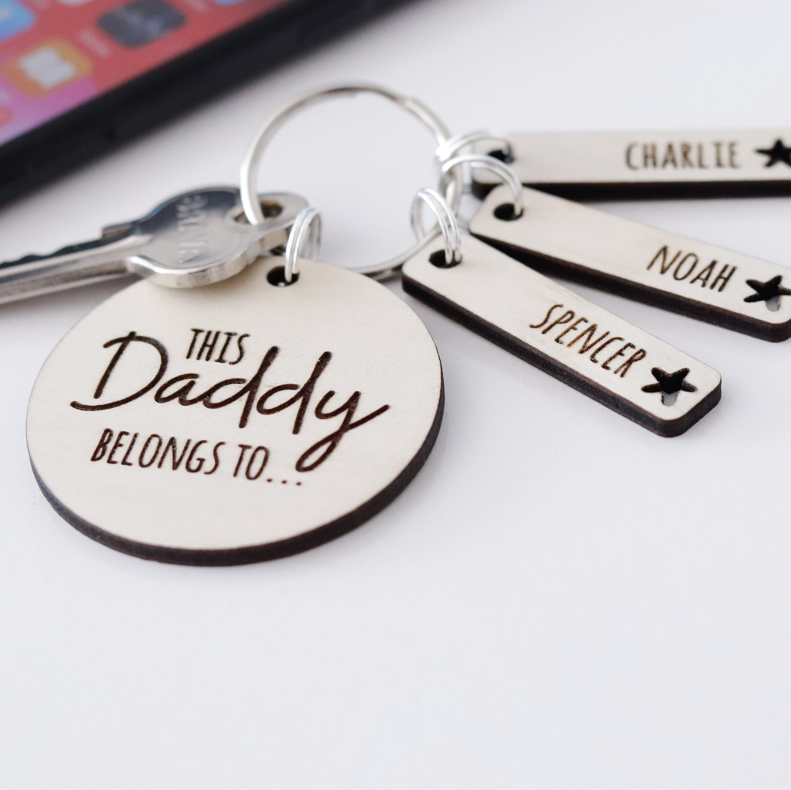 Daddy Keyring Fathers Day Gift This Daddy Belongs to New - Etsy