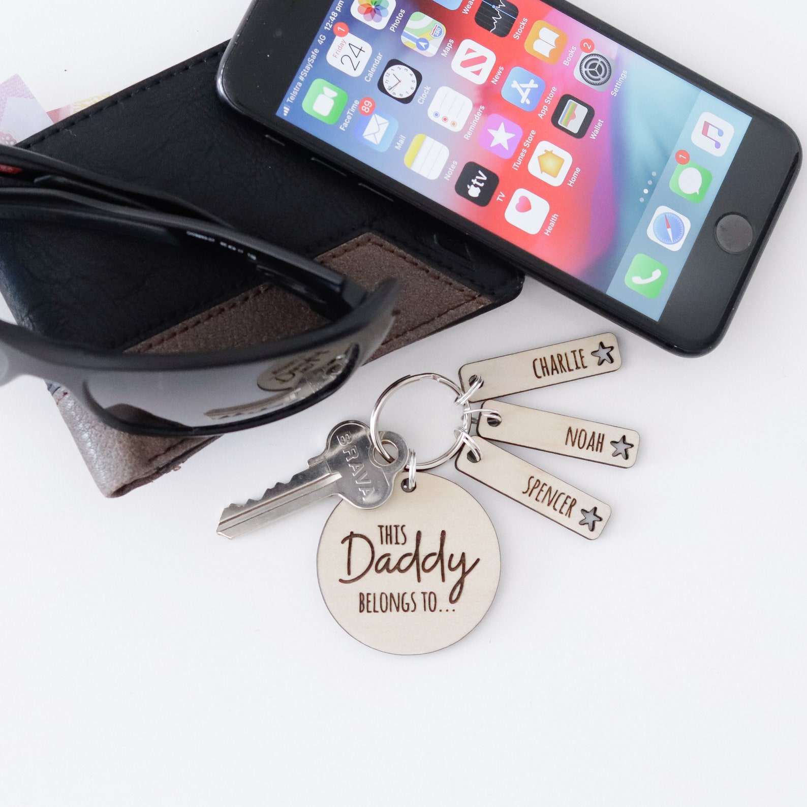 Daddy Keyring Fathers Day Gift This Daddy Belongs to New - Etsy