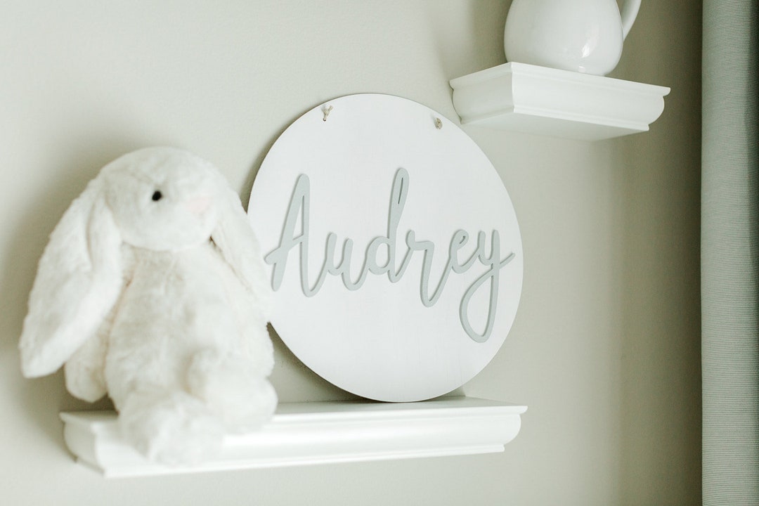 Baby Name Plaque for Nursery - Scandinavian Wall Hanging - Kids Room ...