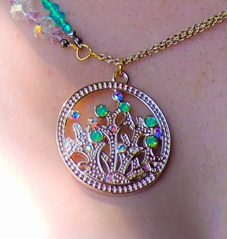 Gold Sea Scene Pendant Necklace - Etsy