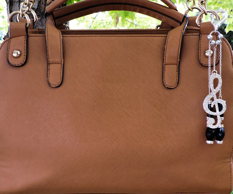 Treble Clef Black Silver Rhinestone Multi-strand Purse Charm Jewelry - Etsy