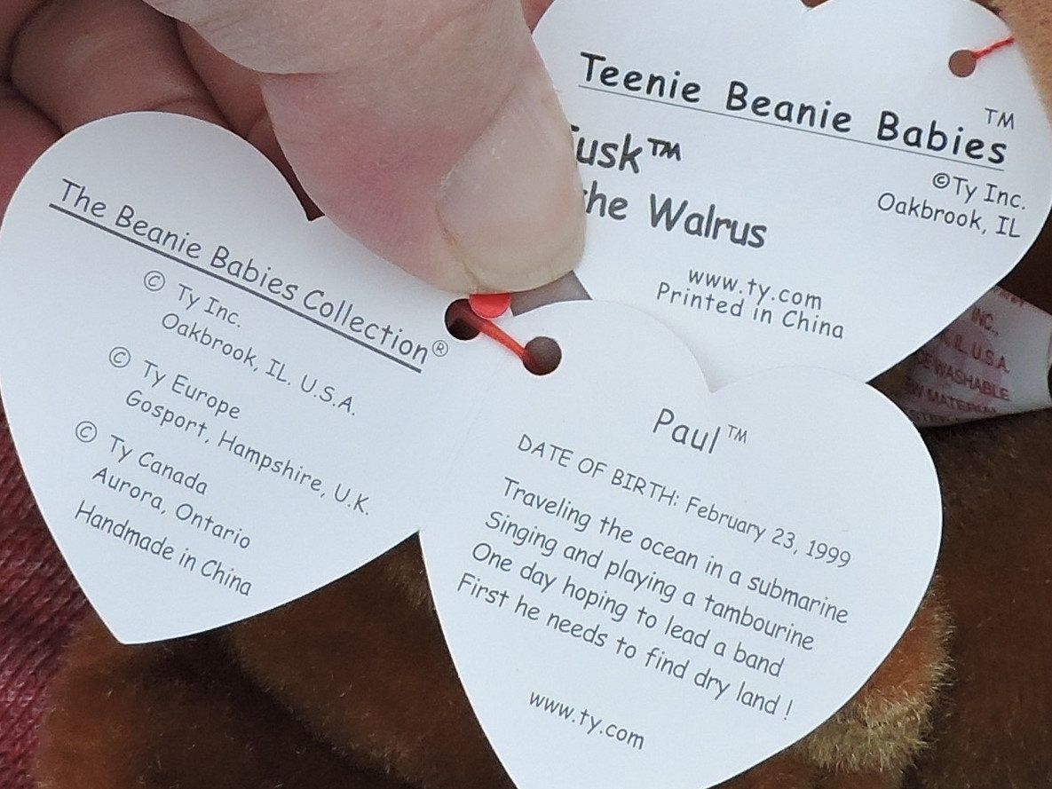 Misty (tm) Paul (tm) Slippery (tm) Ty Inc (r) the Beanie Babies/teenies ...