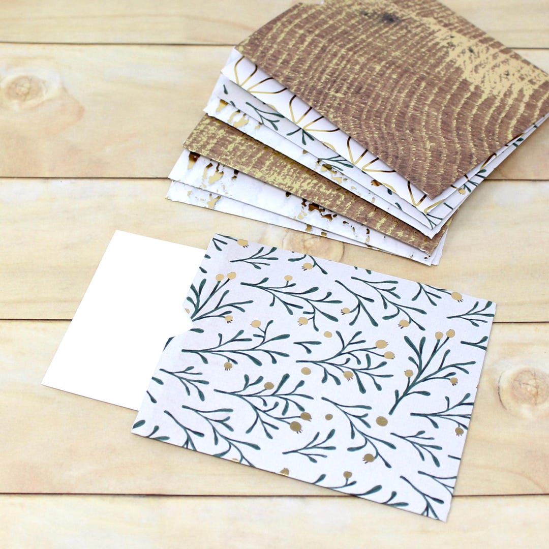 Open Sleeve Envelopes With Foil Design - Set of 8 - White Note Card ...