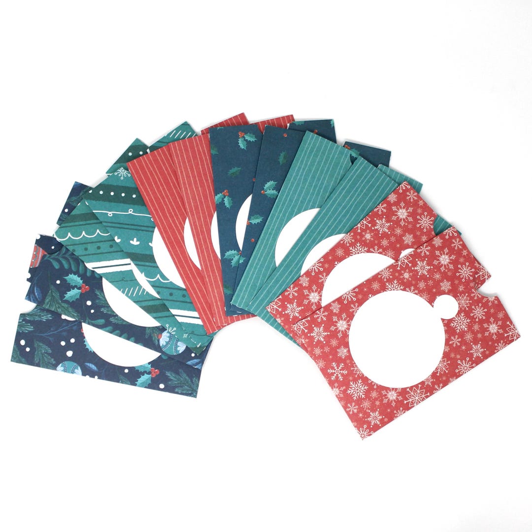 Open Pocket Holiday Envelopes - Set of 10 - Assorted Patterns - 3 3/4 ...