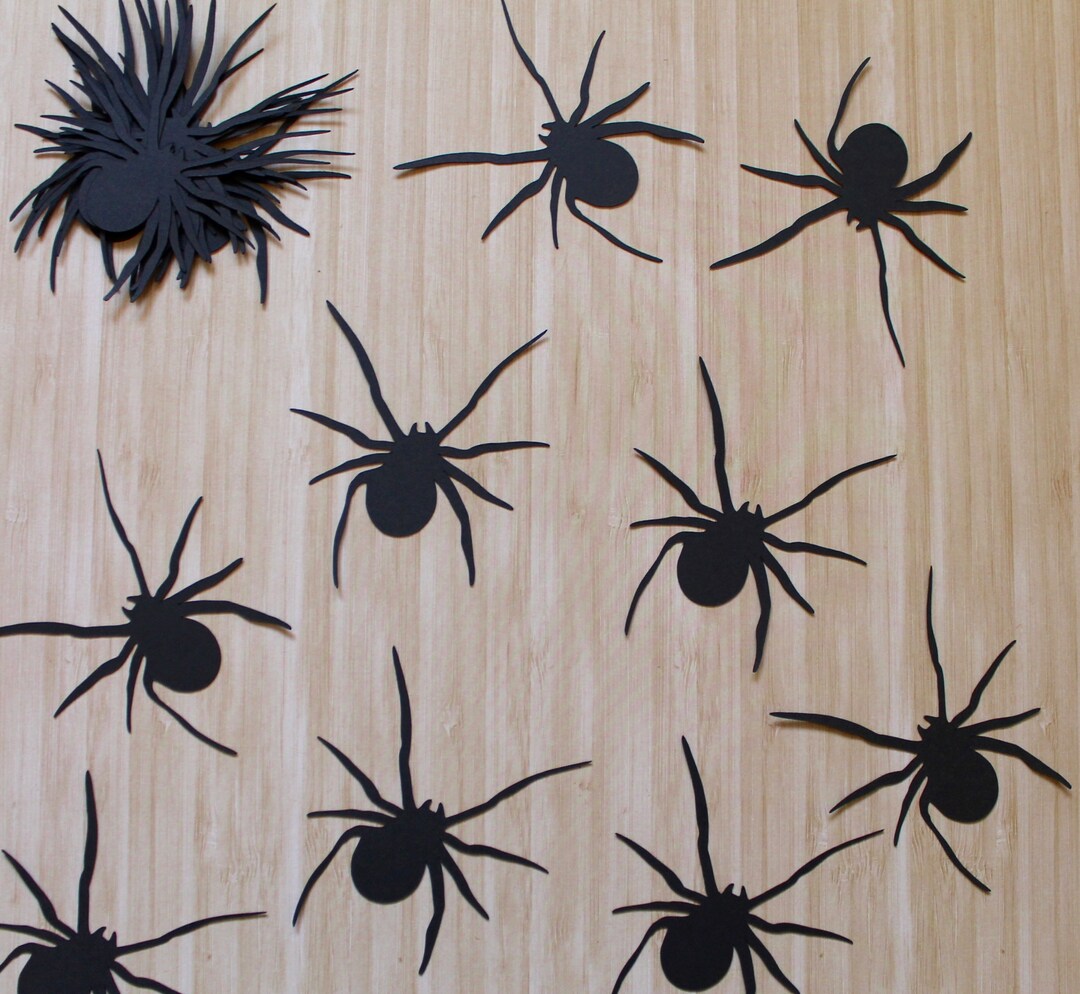 Spiders - 3 Inch Black Spiders, Set of 24, Die Cuts, Embellishments ...
