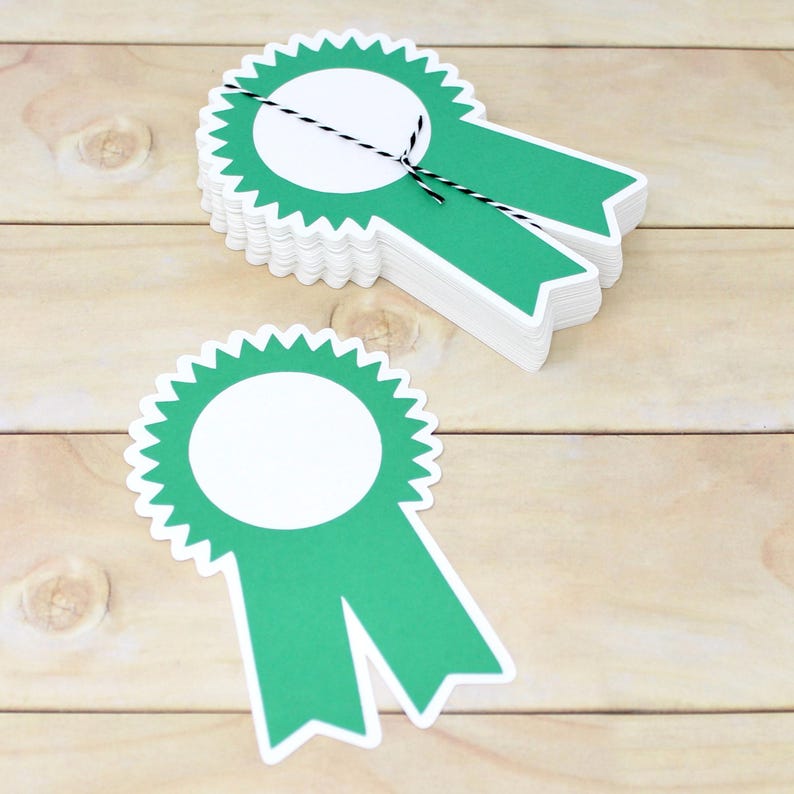 Award Ribbon Embellishments, Set of 15 - Red, Blue, Yellow or Green ...