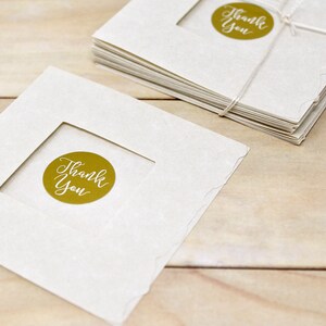Square Parchment Thank You Cards - Set of 18 - Lightweight Note Cards ...