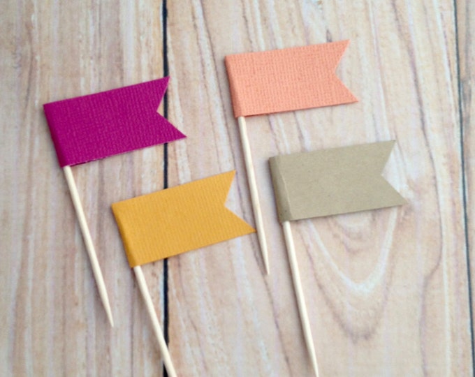 Pick Your Colors Plain Flags NO TEXT ADDED Wedding Cupcake Banner ...