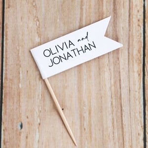 Custom Modern Flags Modern Minimalistic Personalized Cupcake Flags With ...