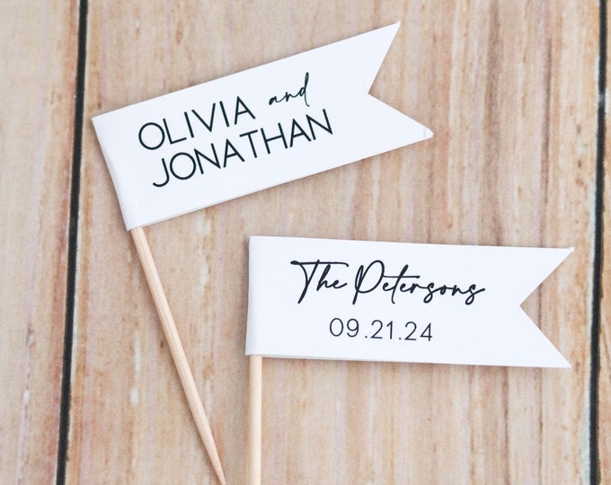 Custom Modern Flags Modern Minimalistic Personalized Cupcake Flags With ...