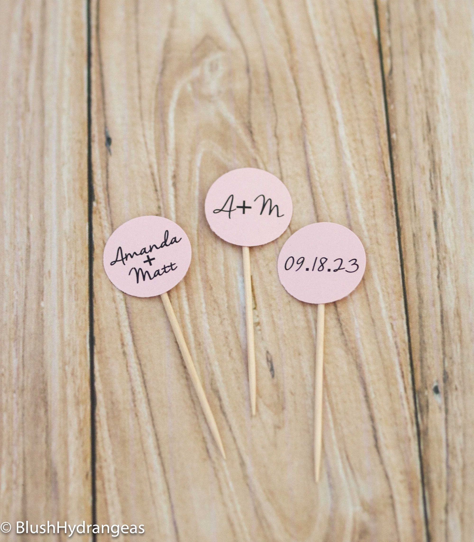 Personalized Color Dot Cupcake Toppers: Your Custom Names, Initials ...