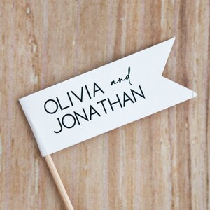 Custom Modern Flags Modern Minimalistic Personalized Cupcake Flags With ...