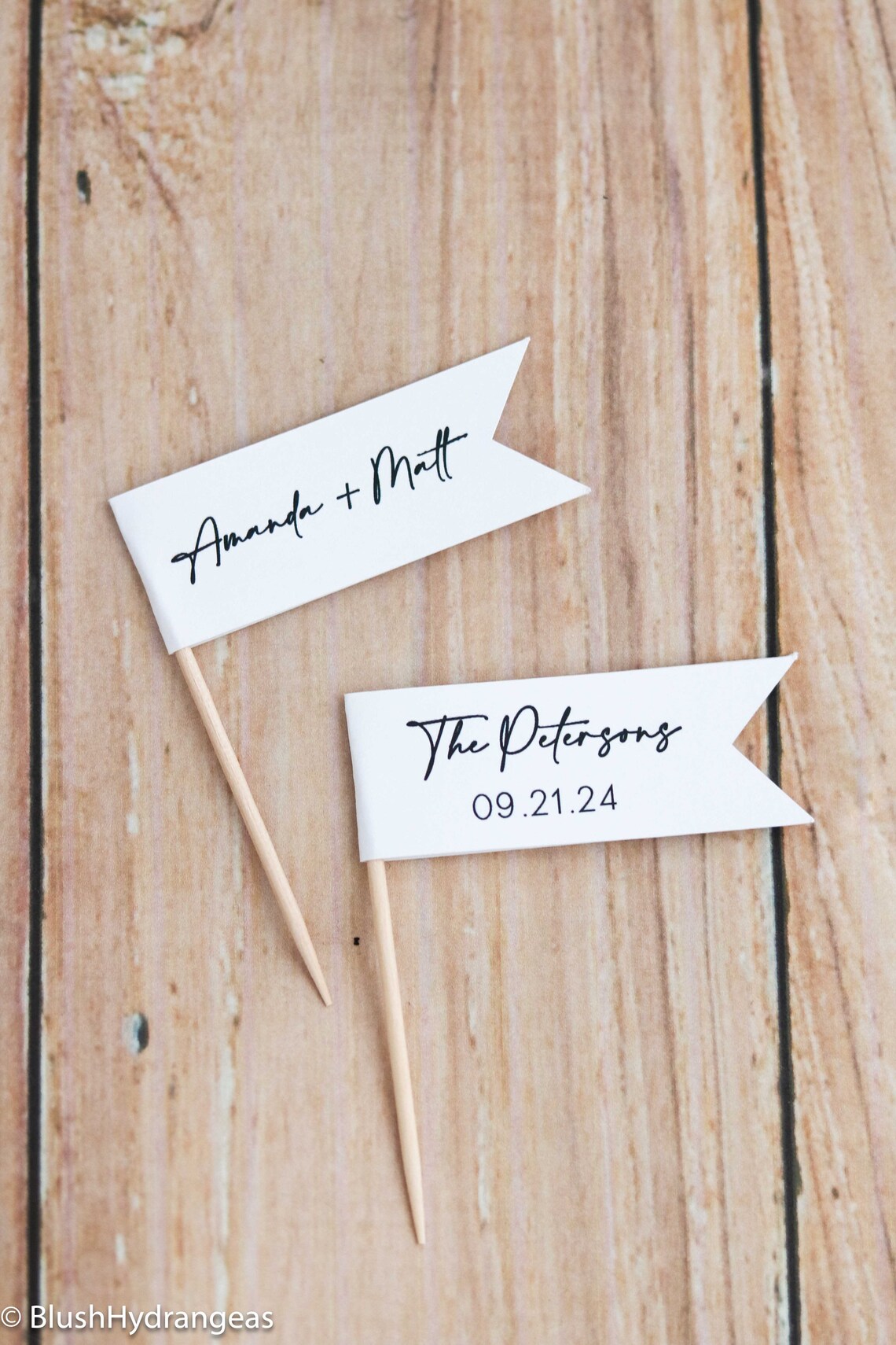 Custom SCRIPT Modern Flags - Minimal Classic Personalized Cupcake Flags ...