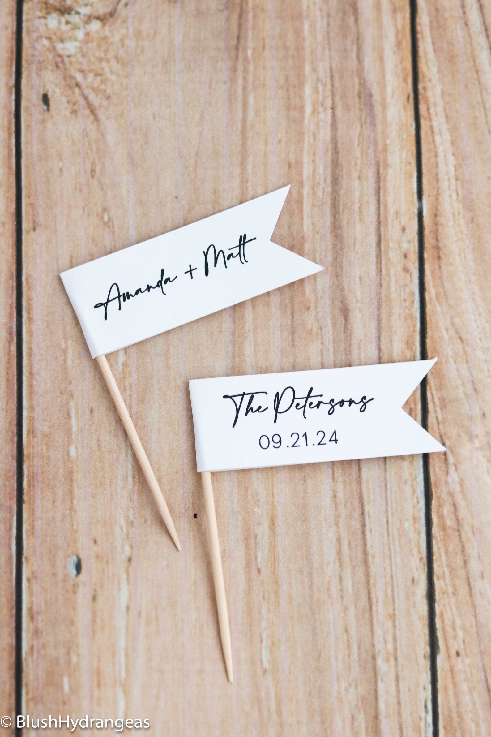 Custom SCRIPT Modern Flags - Minimal Classic Personalized Cupcake Flags ...