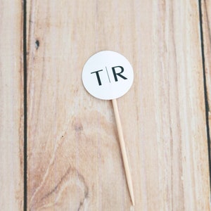 Pick Your Colors! - Modern Personalized Dot Cupcake Toppers Initials ...