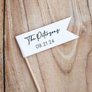Custom Modern Flags Modern Minimalistic Personalized Cupcake Flags With ...