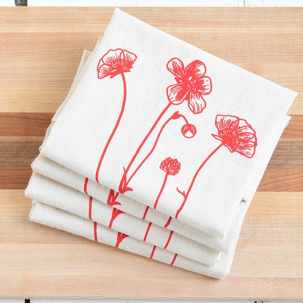 Poppy Napkins - Etsy