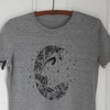 Mens Tree Ring T Shirt Organic Woodcut Tee Tri-blend Tree Print Men's T ...