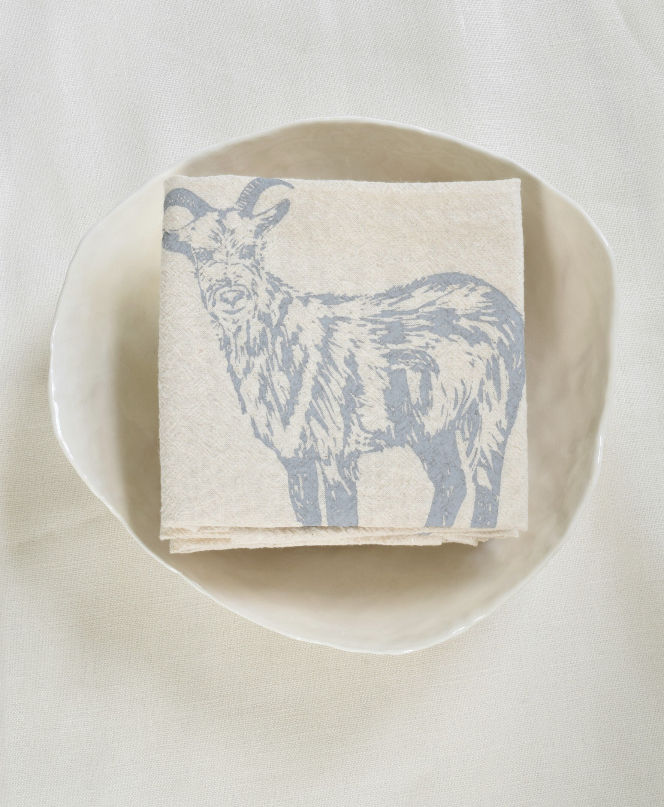 Goat Napkins Set of 4 Organic Cotton Tablescape Cloth | Etsy