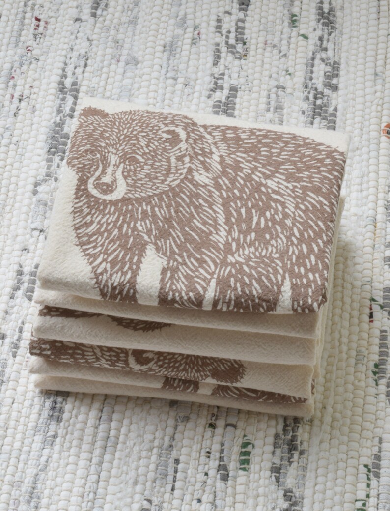 Bear Cloth Napkins Organic Cotton Set of 4 Eco Friendly - Etsy