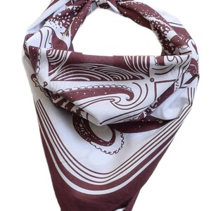 Octopus Bandana - Mauve - 100% Cotton - Handkerchief - 22" X 22 ...